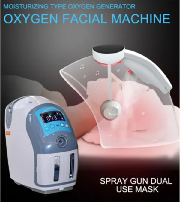 Facial Oxygen Dome Mask: LED Light Therapy Skin Rejuvenation Machine ...