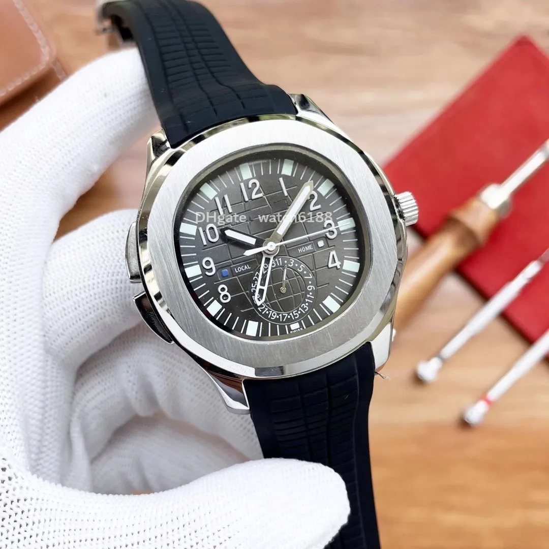 Men's Dual Time Zone Automatic Watch - Complex Traveler Design, 41mm ...