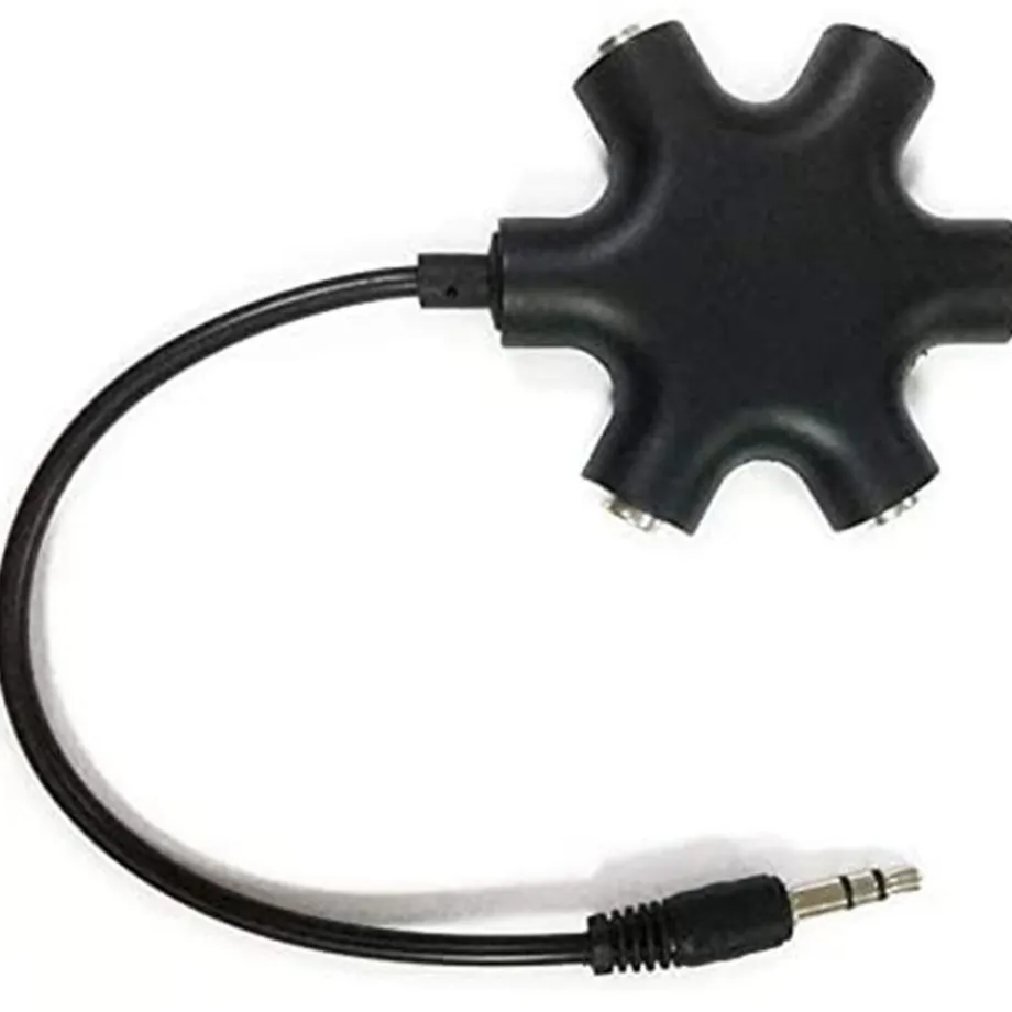 5mm Audio Splitter: 1 Male to 5 Female Headphone Jack Adapter - Stereo ...