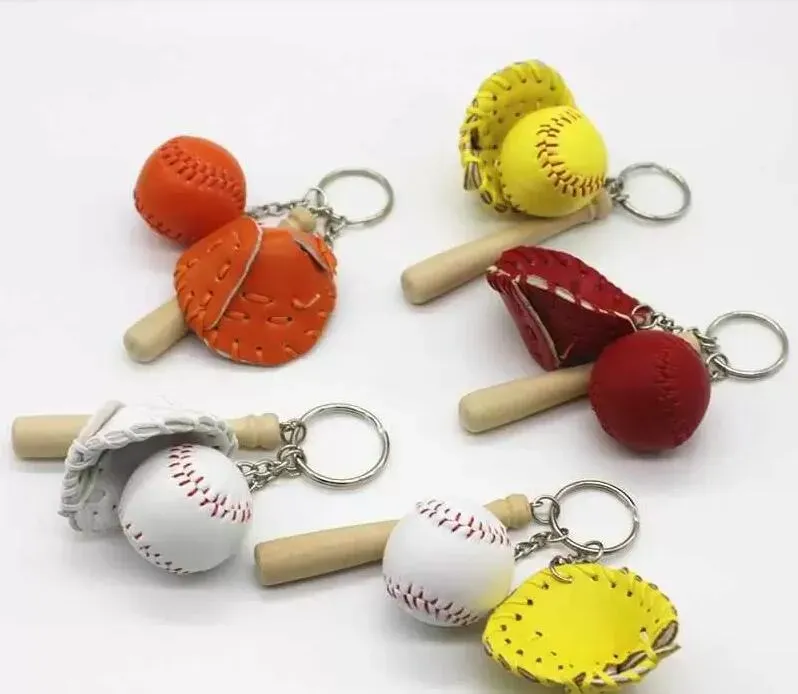 Mini Sport Keychain: Premium Baseball Softball Bat & Glove Keyring ...