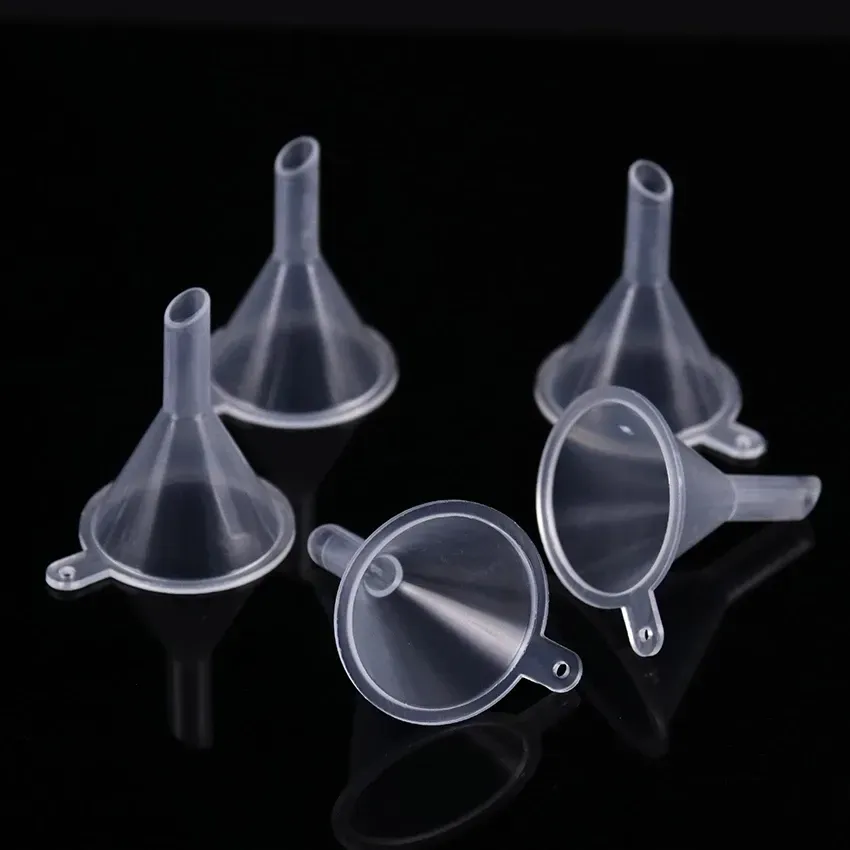 Mini Funnels Set: Clear Plastic Funnel for Essential Oil Filling & Lab ...