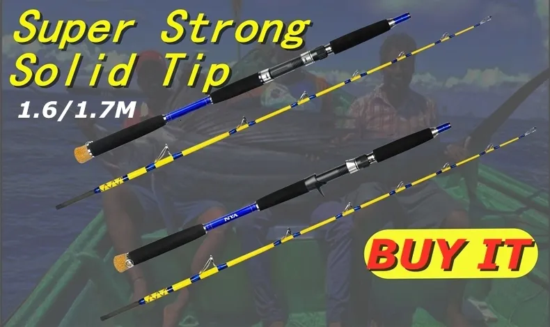 Red Shark Boat Fishing Rod - 5ft XH Power, Solid Tip, Strong FRP ...
