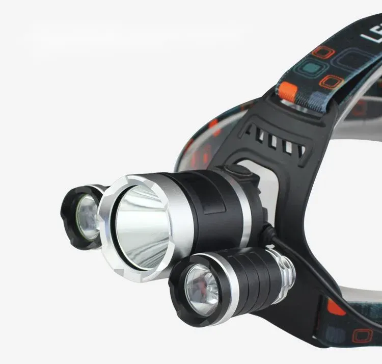 Head Flashlight: High Power Rechargeable 3 LED Headlamp For Long Range ...