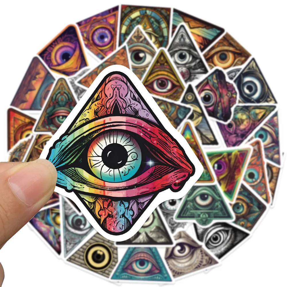 50 All Seeing Eye Envelope Stickers For DIY Toys, Cars, Laptops, Fridges, Helmets, Ipad ...