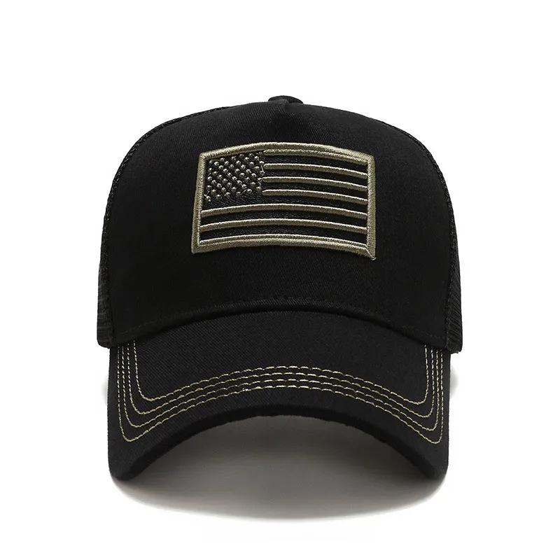 American Flag Embroidered Baseball Net Caps Adjustable Sunscreen Hats ...