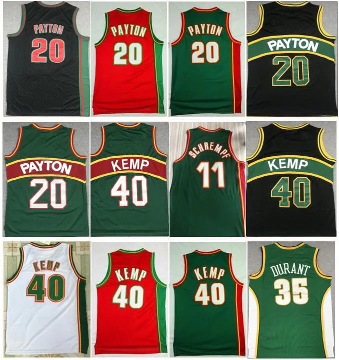 Wholesale Man Sportswear Gary 20 Payton Jersey Vintage Shawn 40 Kemp ...