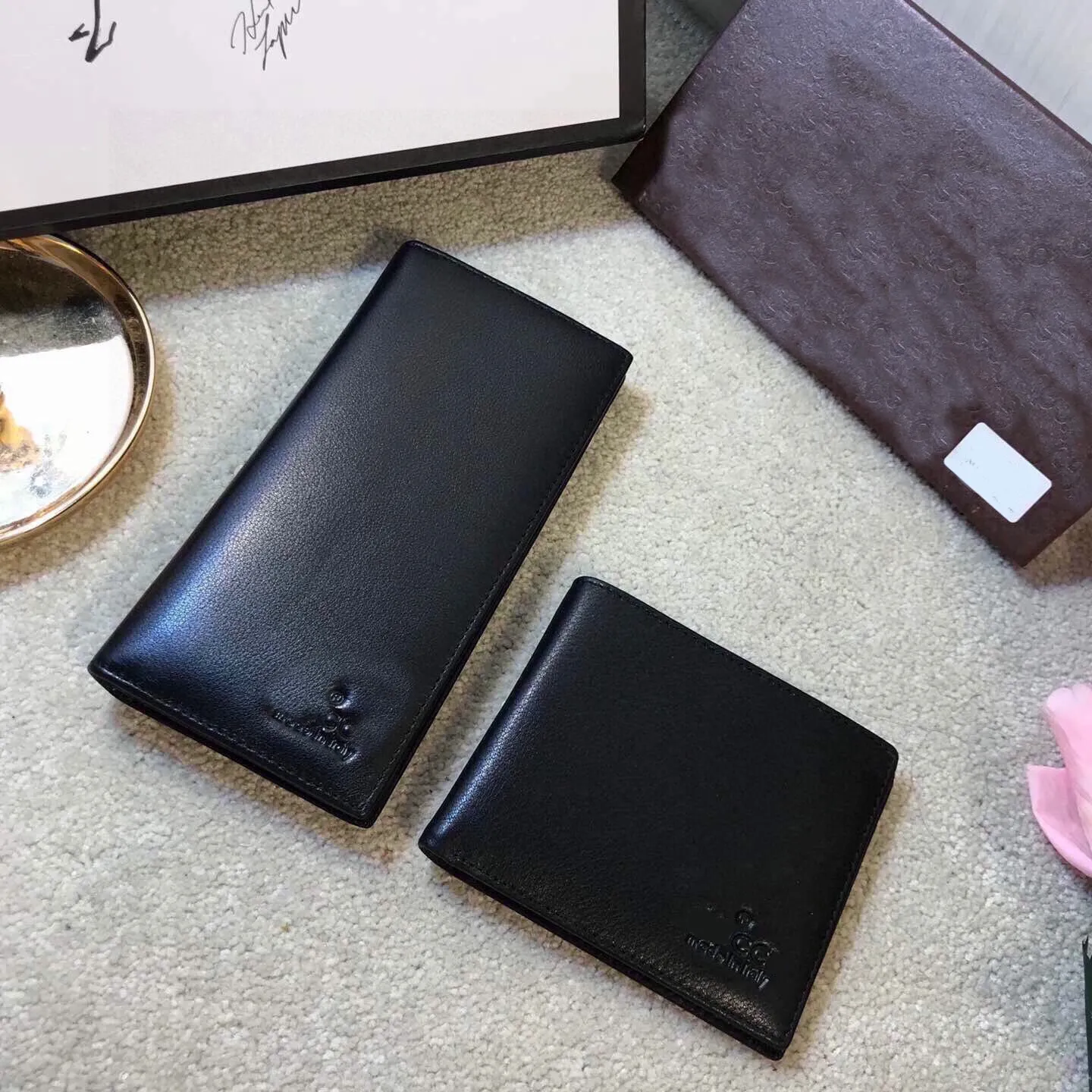 Luxury Designer Letter Wallet With Plaid Caviar Style, Genuine Leather ...