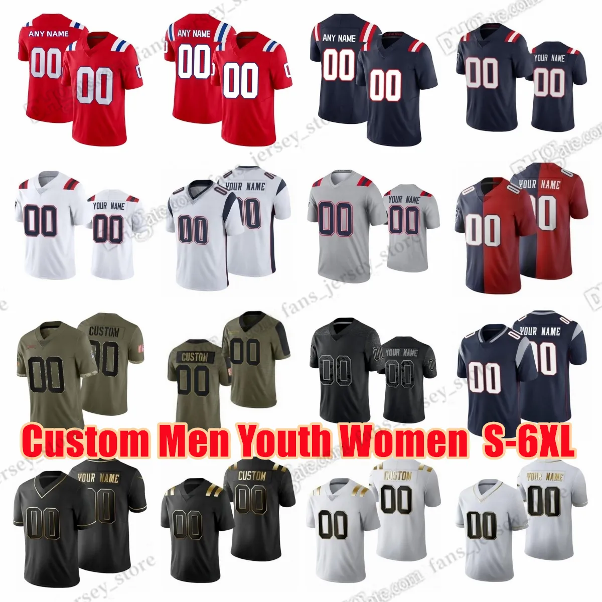 Matthew Judon Custom S 6XL Football Jerseys Mac Jones Hightower Michel ...