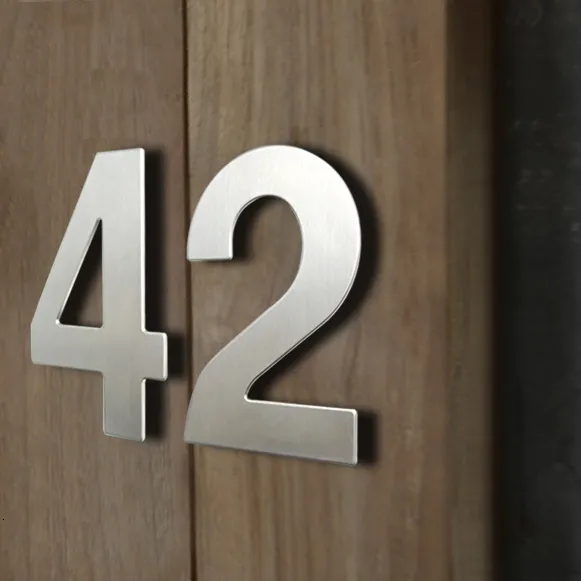 Outdoor Silver 6 In 1 House Number Sign #0 9 For Garden Decorations And ...