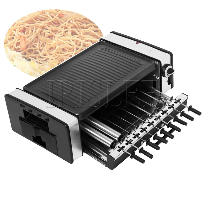 Automatic Rotating Electric BBQ Grill - Indoor Barbecue Machine with 10 ...