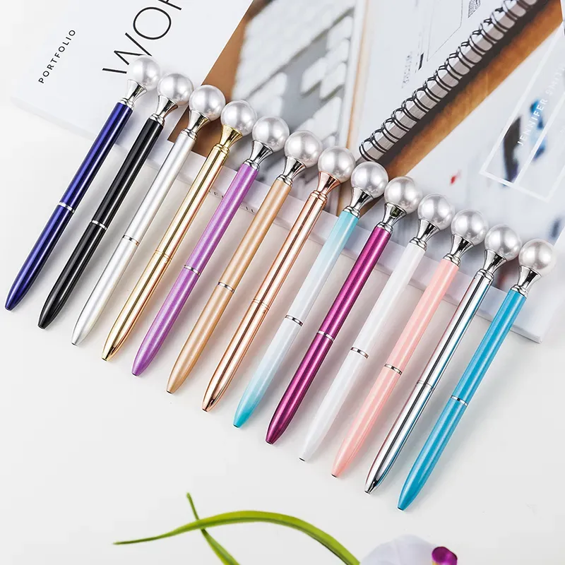 Metal Ballpoint Pen Student Writing Pearl Ballpoints Pens Supplies ...