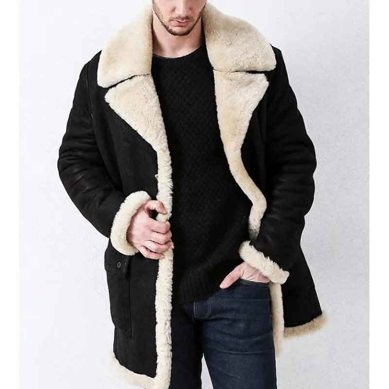 European Style Faux Fur Cashmere Coat Men For Men With Single Row ...