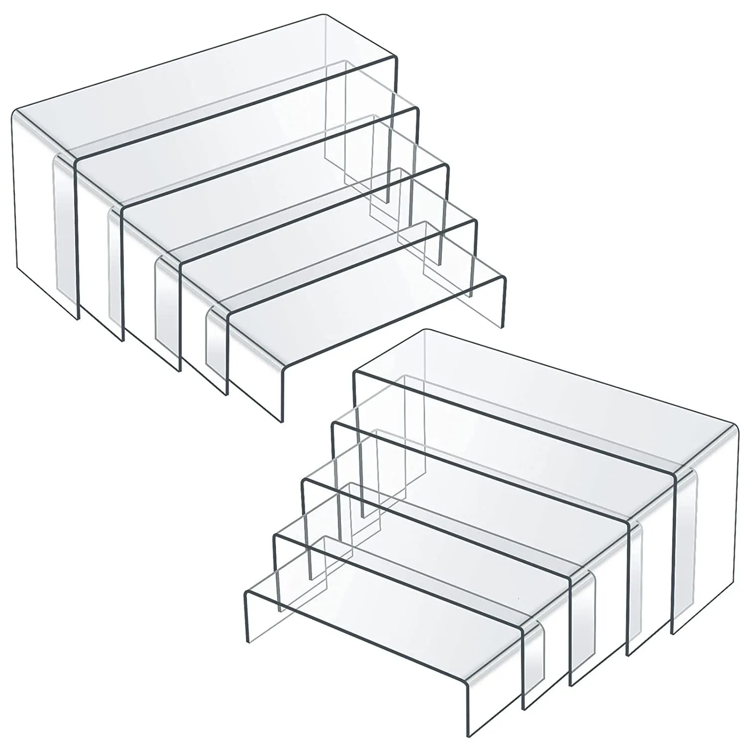 Clear Acrylic Display Riser Set - Showcase Stand for Jewelry, Cupcakes ...