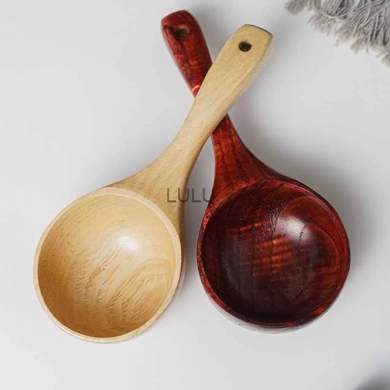 Japanese Wooden Water Ladle - Natural Wood Kitchen Utensil, Heat ...