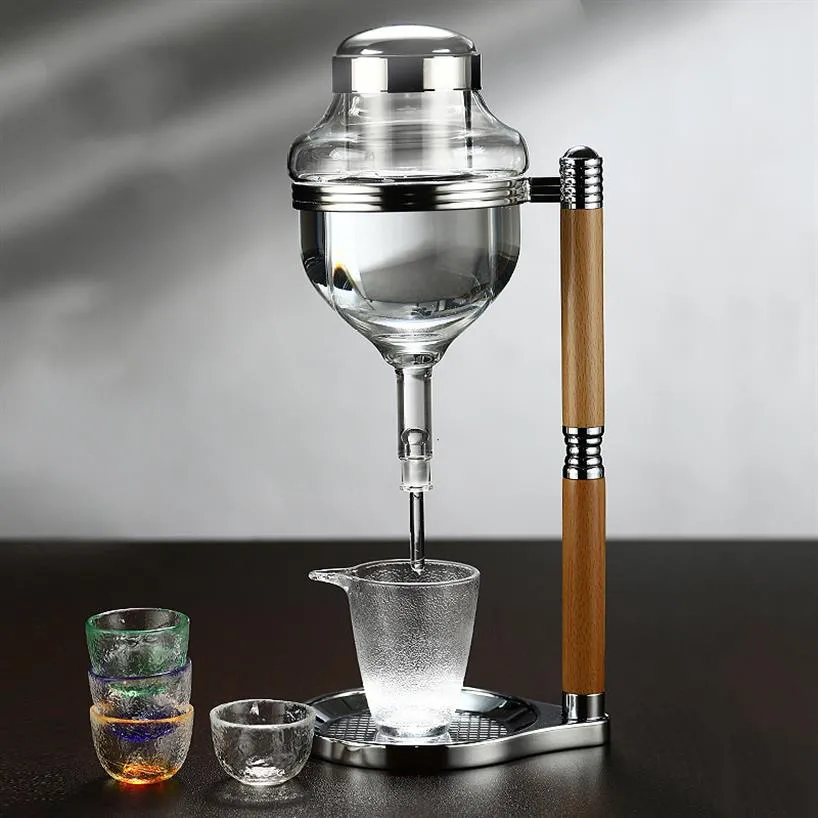Japanese-Style Sake Cooler Set - Iced Wine Dispenser, Chilled Tabletop ...