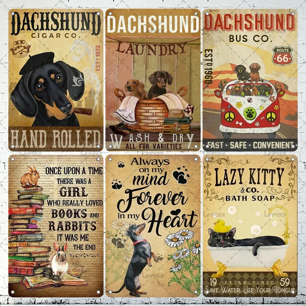 DHgate.com:Retro Style Dachshund Laundry Metal Sign for Home Man Cave ...