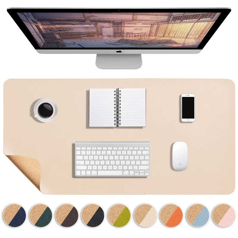 Large PU Cork Leather Mouse Pad And Desk Protector Mat Extended ...
