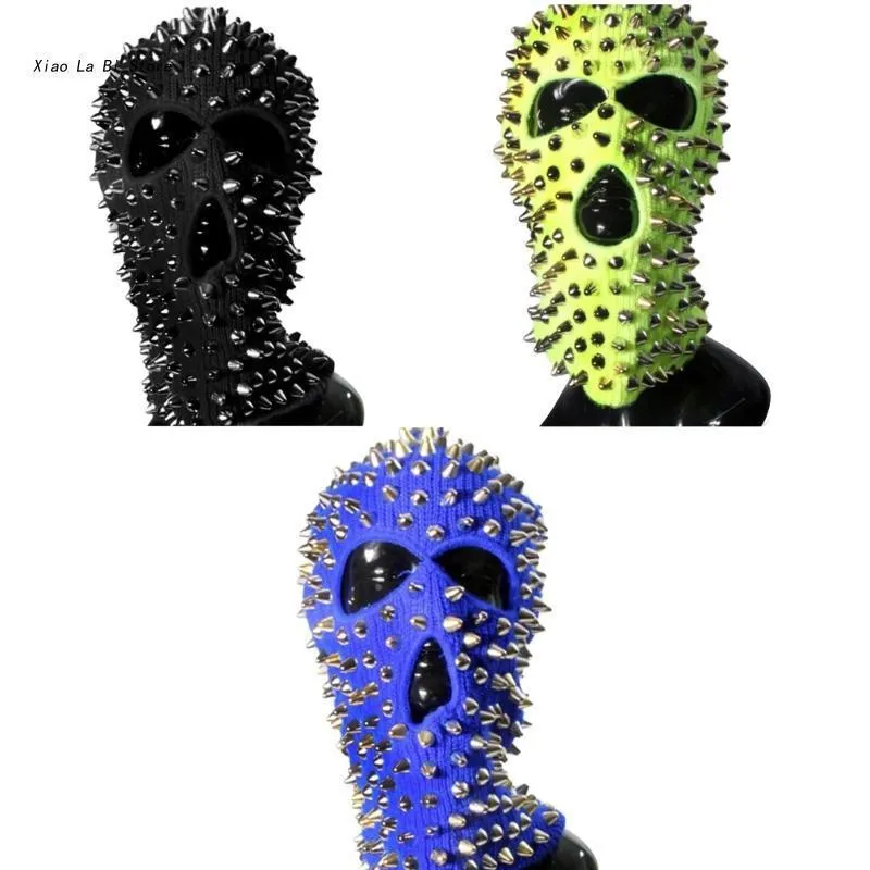 Funny Spiked Beanie Balaclava - Rivet Skull Cap, Halloween Costume Hat ...