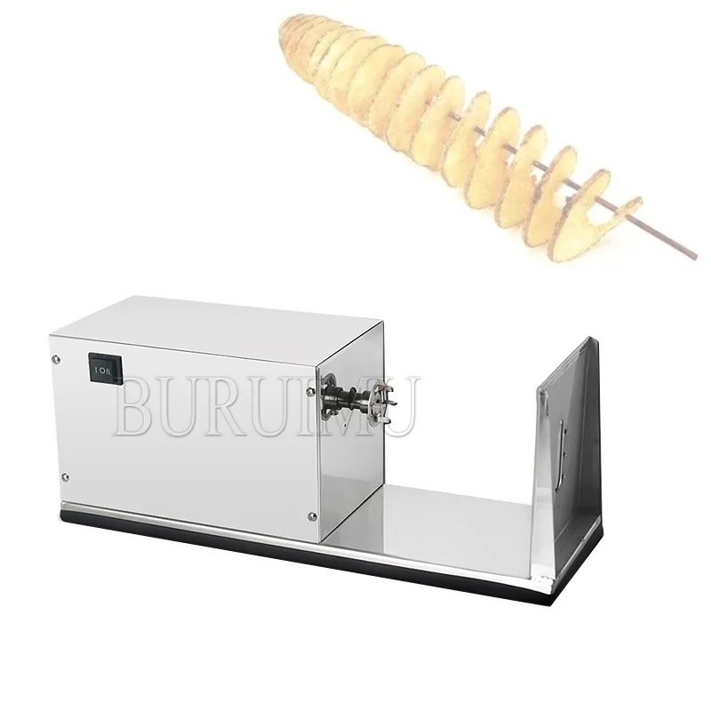 Electric Potato Spiral Cutter Automatic Stainless Steel Potato Tower ...