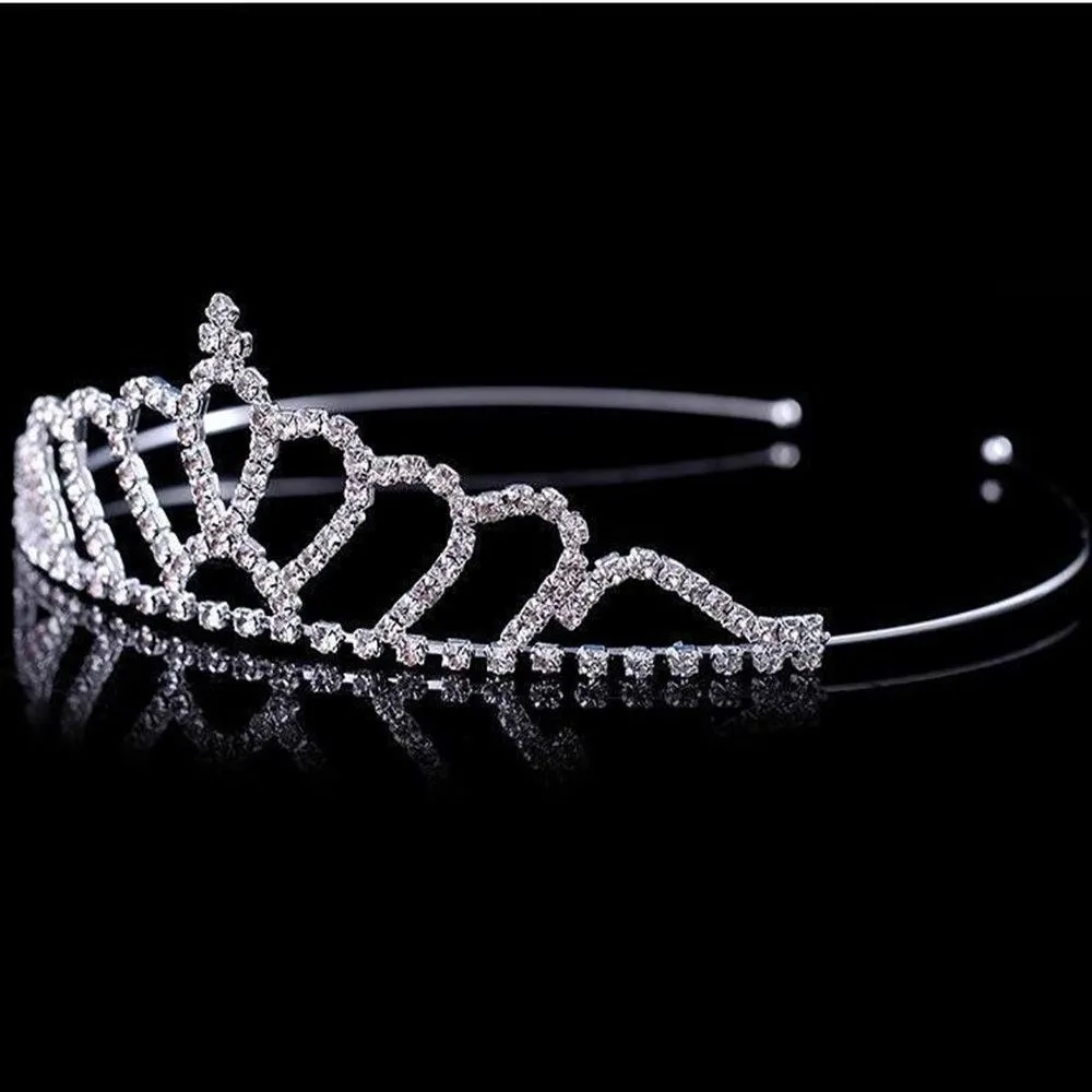 Beautiful Shiny Crystal Bridal Tiara Party Pageant Silver Plated Crown ...
