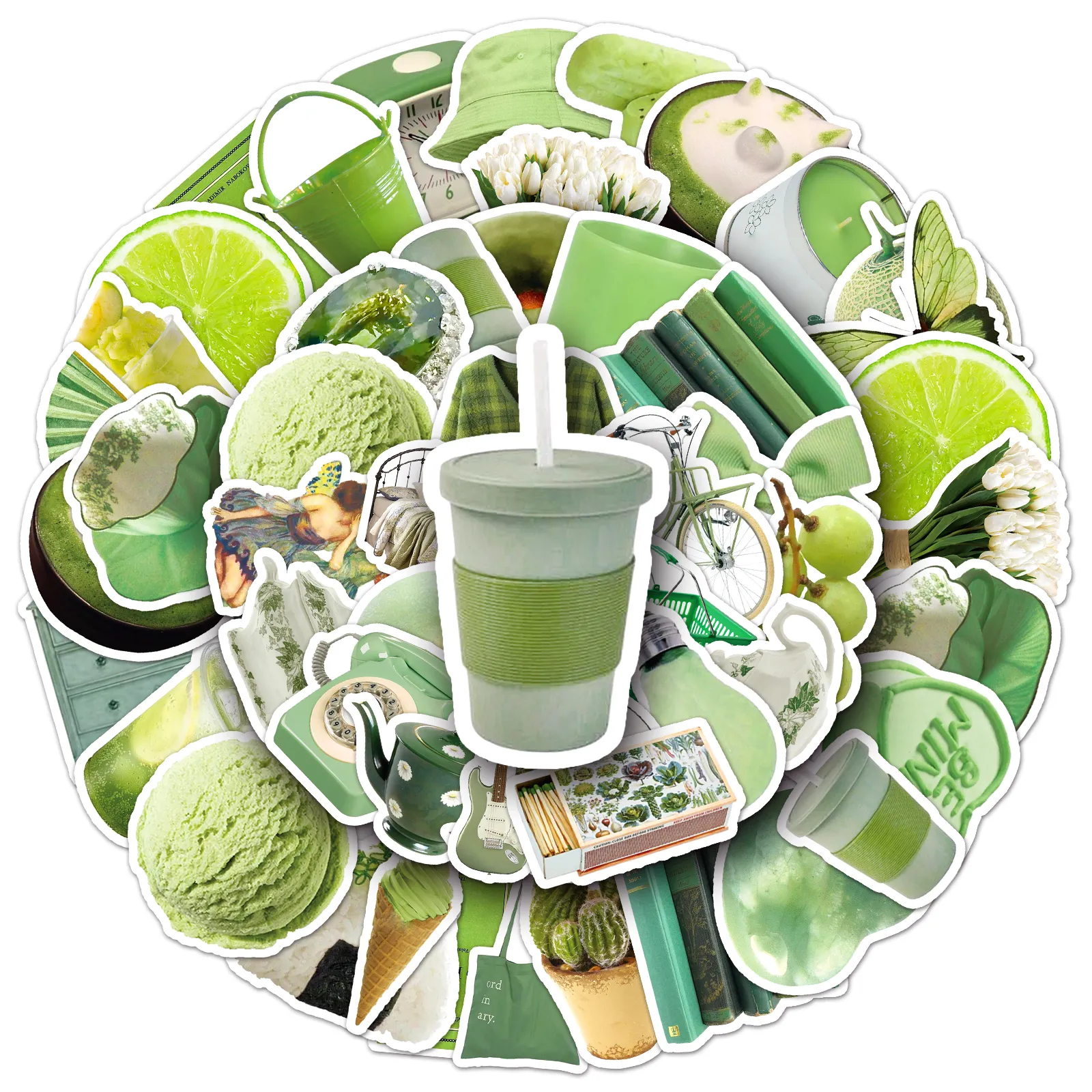 Wholesale 50 Waterproof Green Cartoon Animal Eco Friendly Stickers For ...