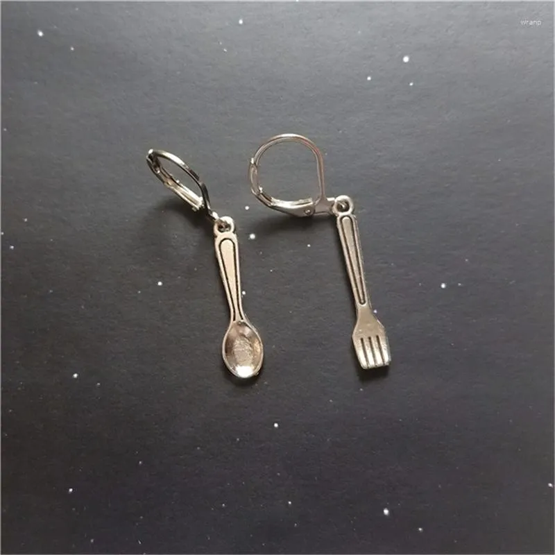 DHgate.com:Exquisite Antique Silver Color Tiny Spoon Fork Dangle Earrings for Women Leverback ...