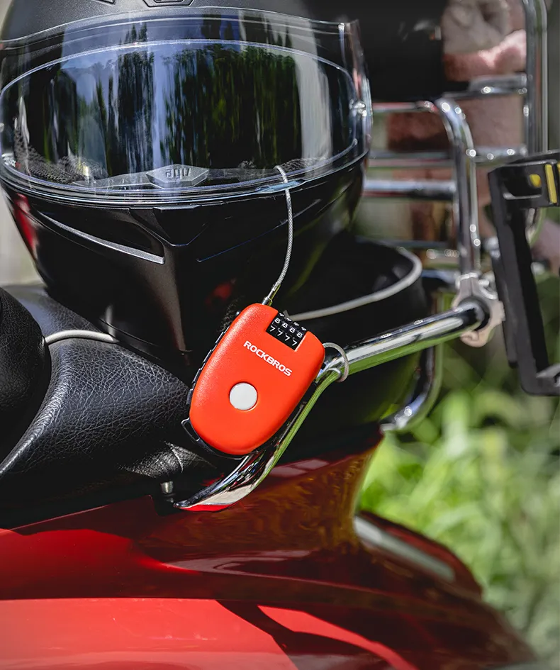 Bike Locks ROCKBROS Portable Password Bike Lock Motorcycle Helmet Wire ...