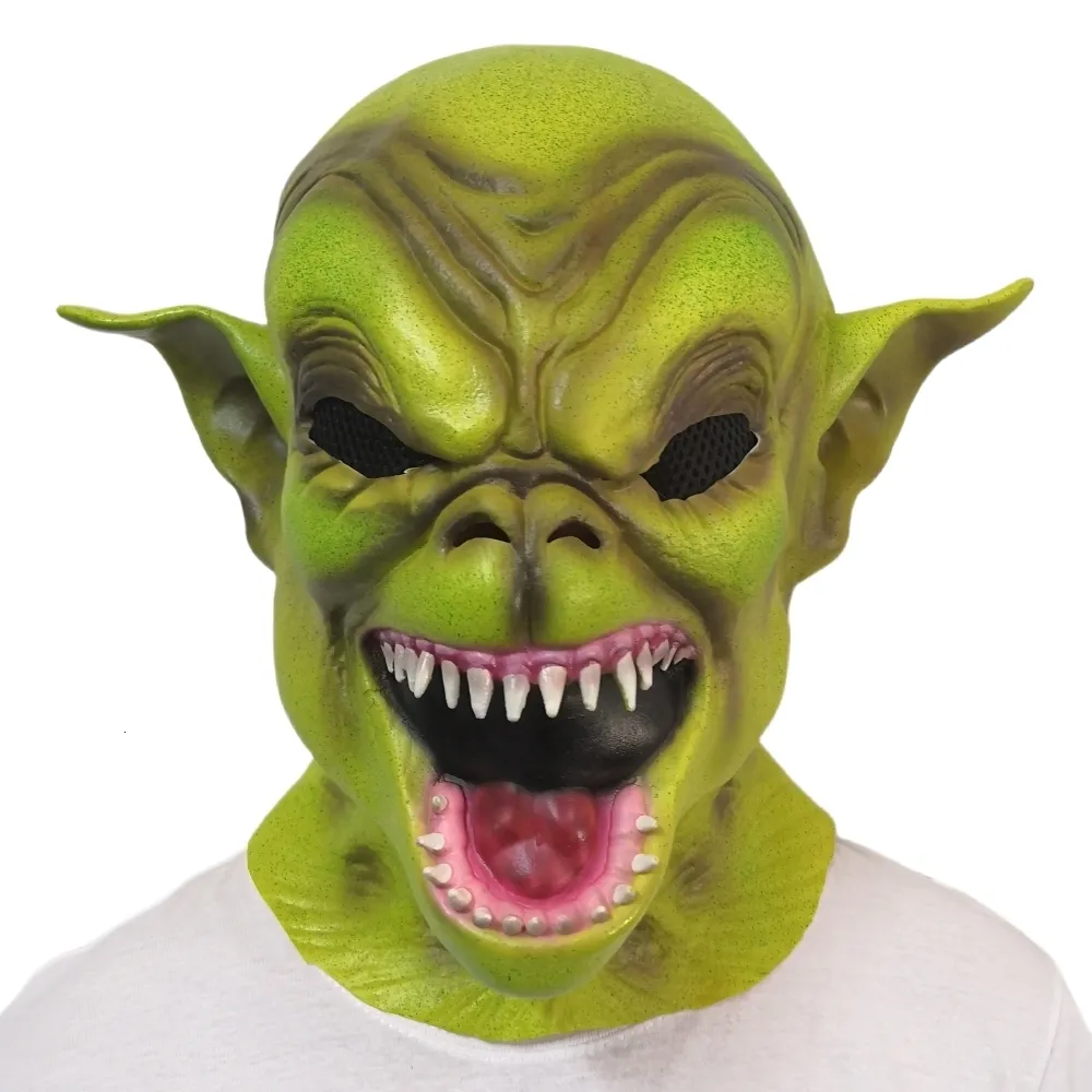 Creepy Evil Green Monster Mask For Halloween Party And Carnival Costume ...