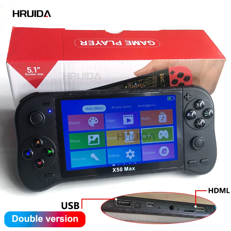 Portable Handheld Game Player, X50 Retro Video Game Console With 5.1 ...