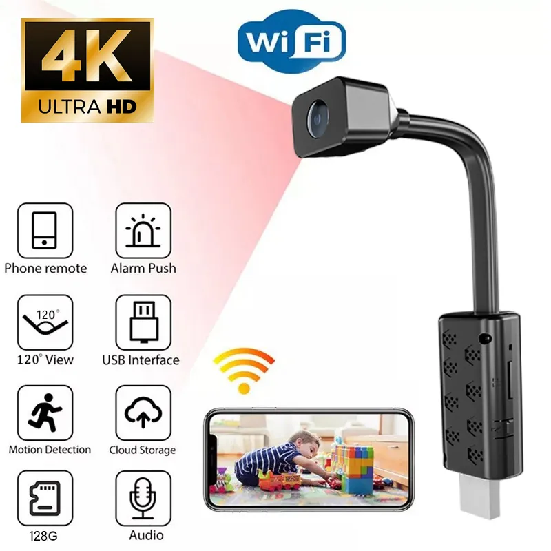 Mini 4K WiFi Camera - HD IP Micro Camcorder, Portable Wireless Module ...