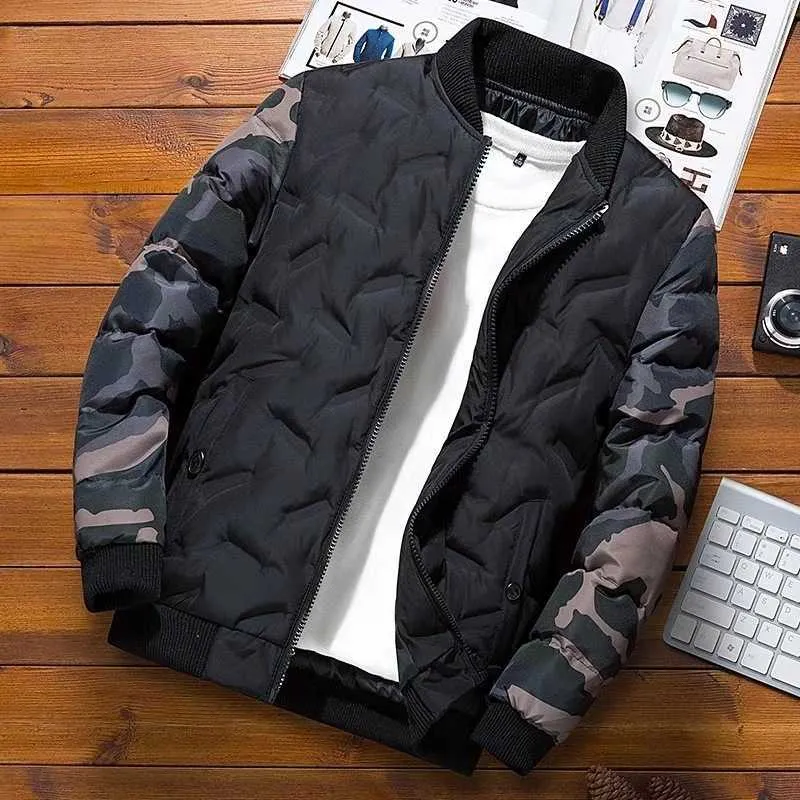 Men's Winter Baseball Jacket: Down Padded Parka, New Thick Trend Padded ...