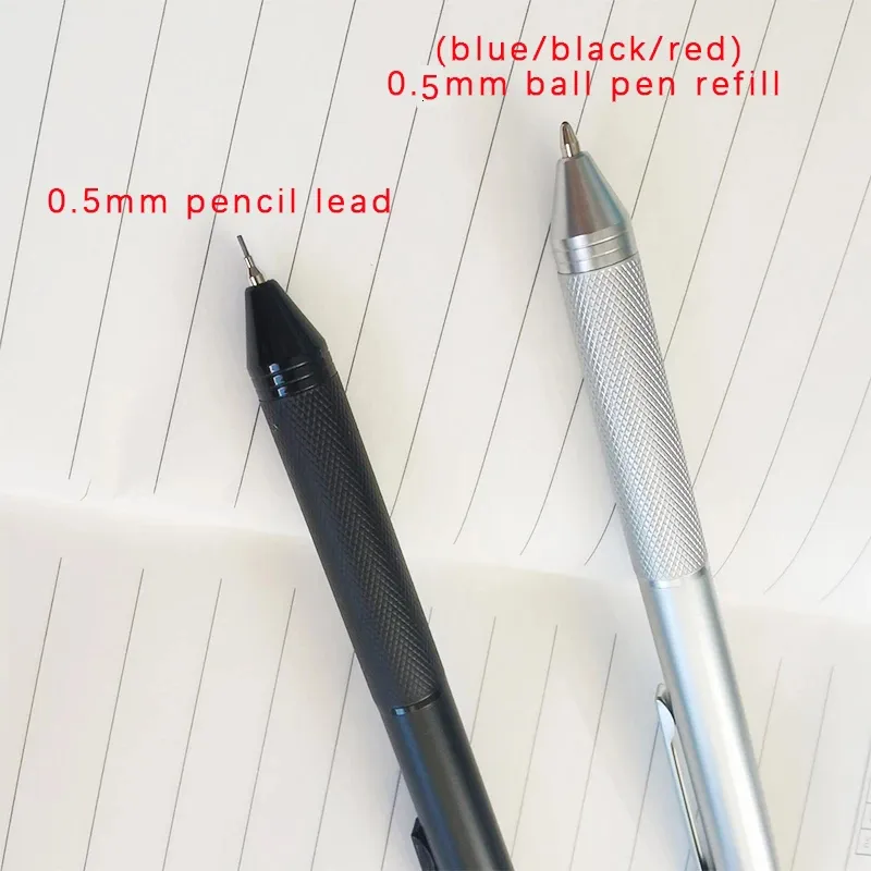 4-in-1 Multifunctional Pen: Metal Ballpoint Pen with & Mechanical ...
