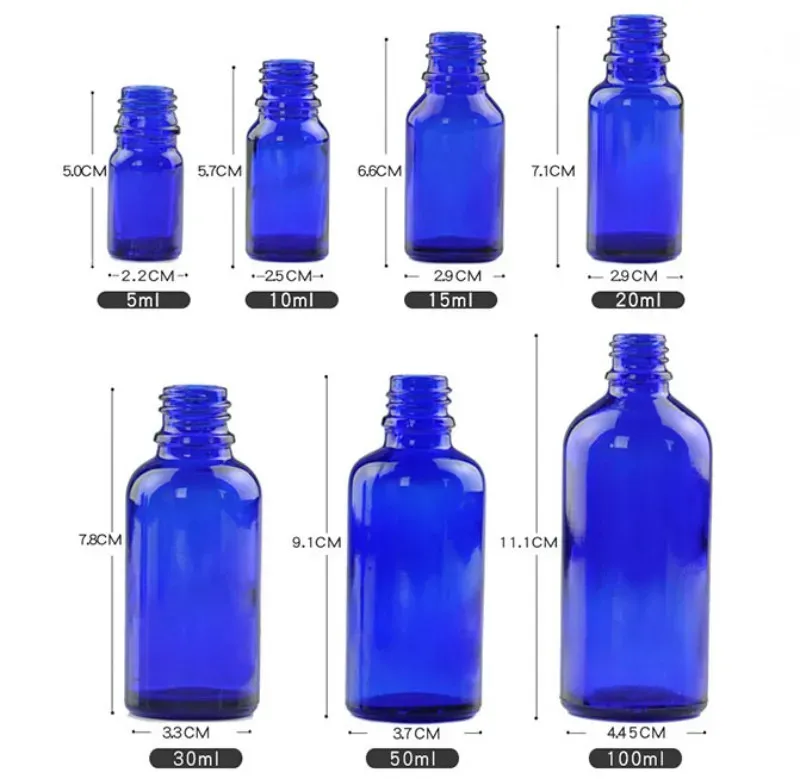 Refillable Cobalt Blue Glass Spray Bottles - 5-100ml Fine Mist ...
