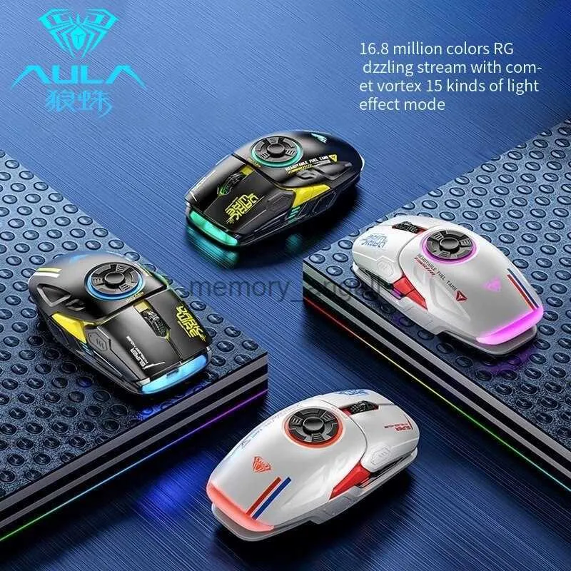 DHgate.com:AULA H530 Wireless Mouse Rechargeable-Fingertip Gyroscope White Whirlwind/Black ...