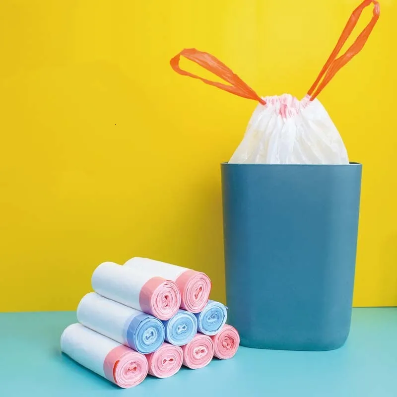 DHgate.com:Trash Bags Drawstring garbage bag thickened household ...
