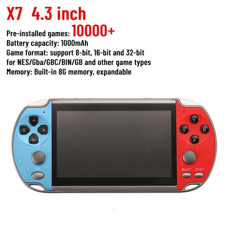 Mp5 Handheld Game Console X7 Plus Video Game Console 4.3 Inch BIG HD ...