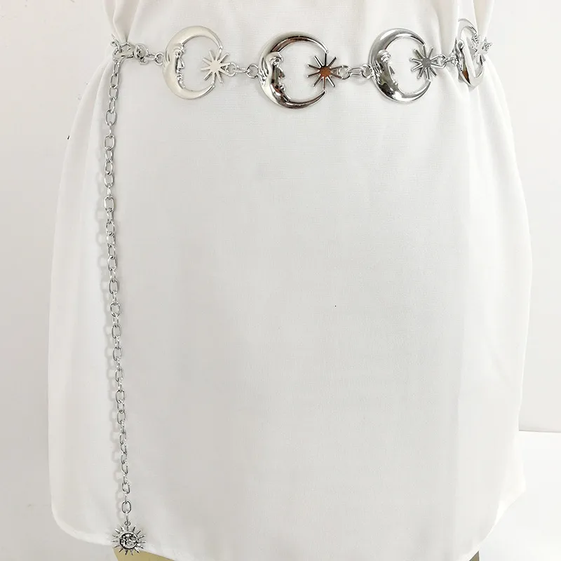 Waist Chain Belt: Unique Harajuku Style, Sexy Ladies Moon Sun Metal ...