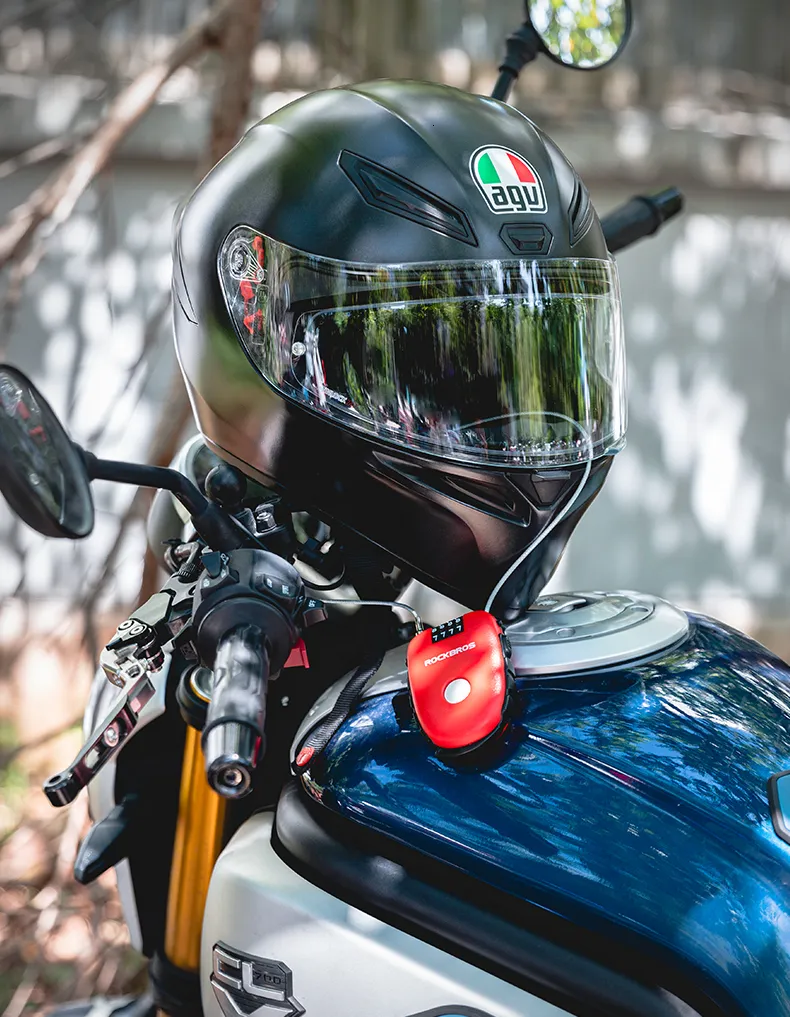 Bike Locks ROCKBROS Portable Password Bike Lock Motorcycle Helmet Wire ...