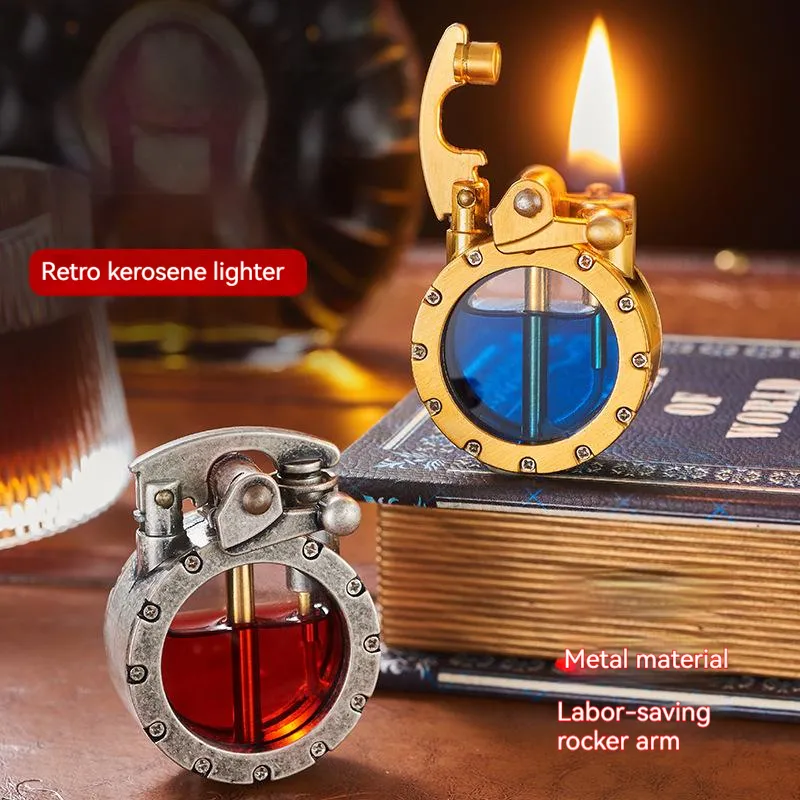 Kerosene Lighter: Large Capacity Metal Flint Igniter, Windproof ...