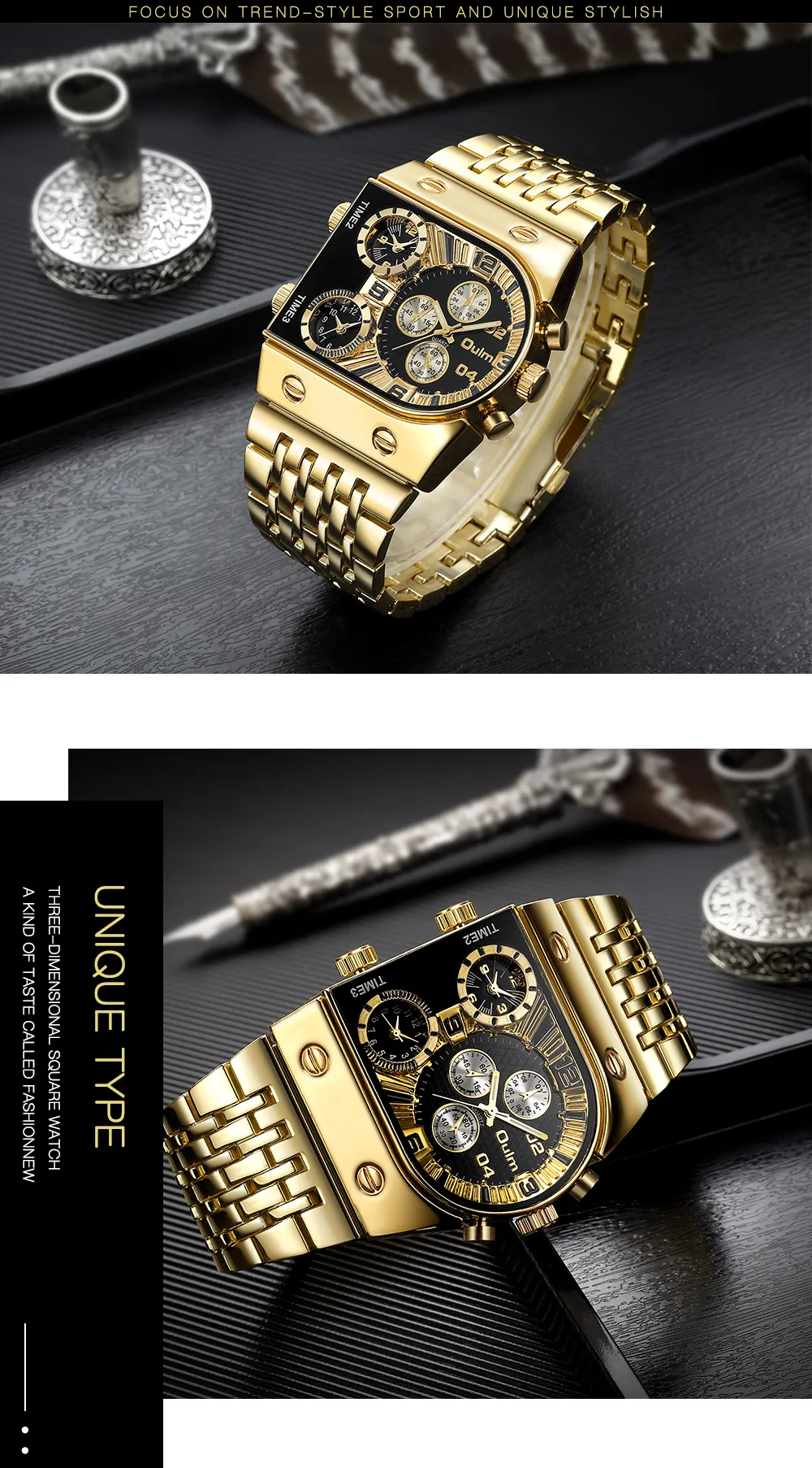 Men's Multi-Time Zone Watch: Casual Quartz Military Wristwatch with ...