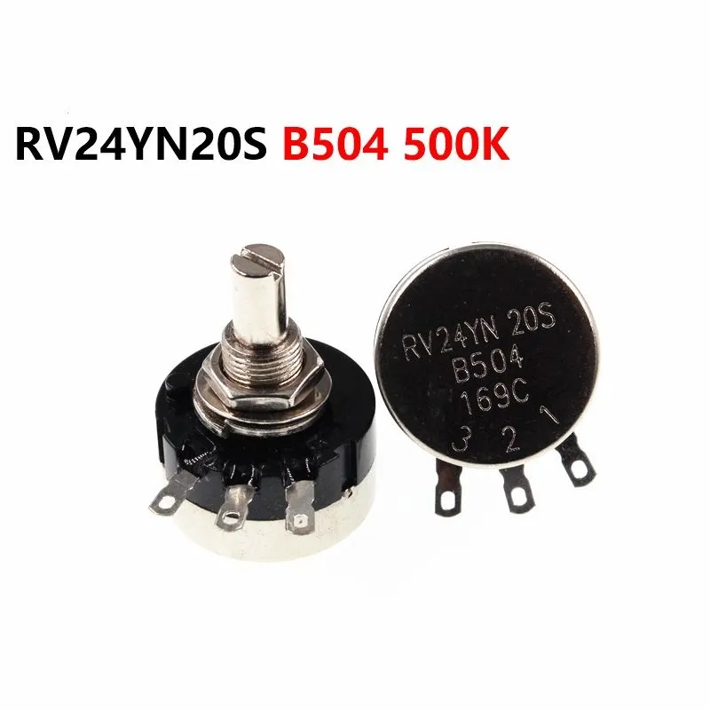 RV24YN20S B504 500K Single Turn Potentiometer Adjustable Carbon Film ...