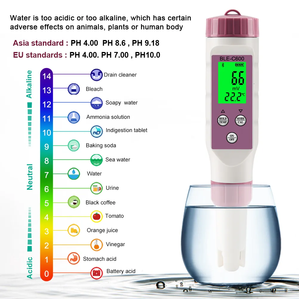 PH Meter 7 in 1 Temp ORP EC TDS Salinity S.G Water Quality Tester ...