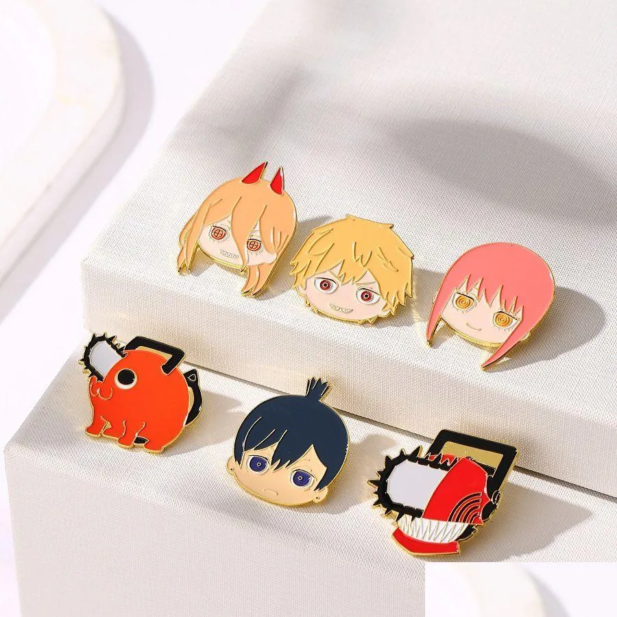 Cute Anime Chainsaw Man Enamel Pin Cool Badges Lapel Badge For