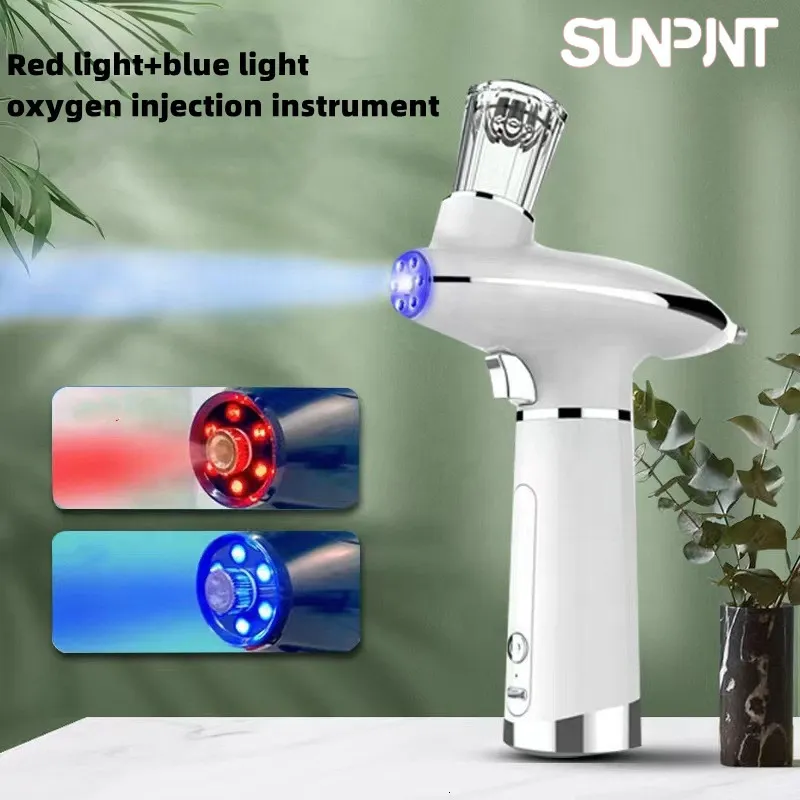 Portable Oxygen Facial Device - Airbrush Nebulizer, Red & Blue Light ...