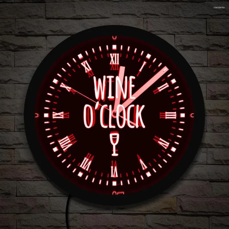 DHgate.com:Wine Oclock Wall Clock: Luminous Red Glass Watch with Roman ...