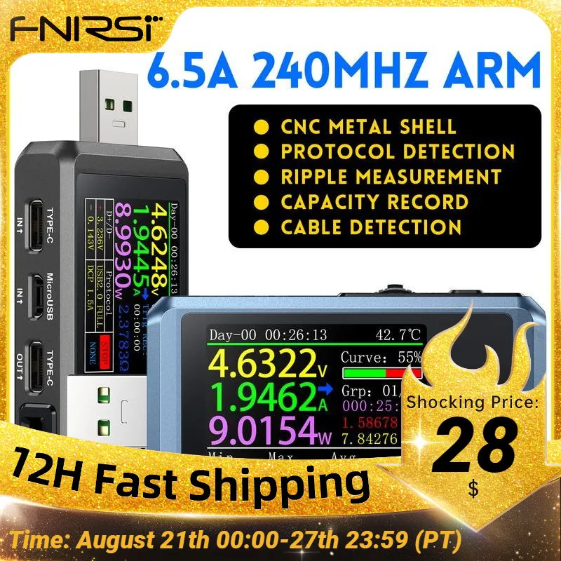 DHgate.com:FNIRSI-FNB48P USB Tester, TYPE-C Fast Charge Detection ...