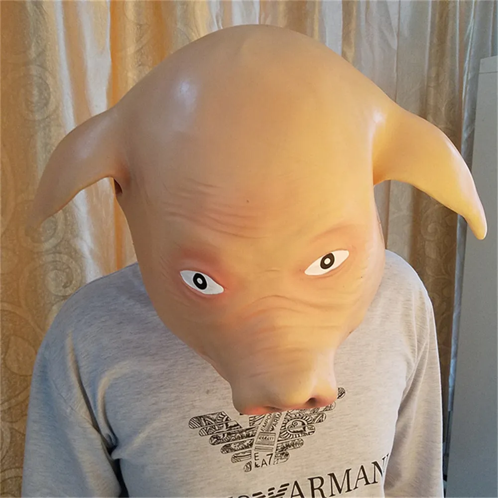 Latex Pig Head holika mask for Parties, Masquerade, Halloween, and ...