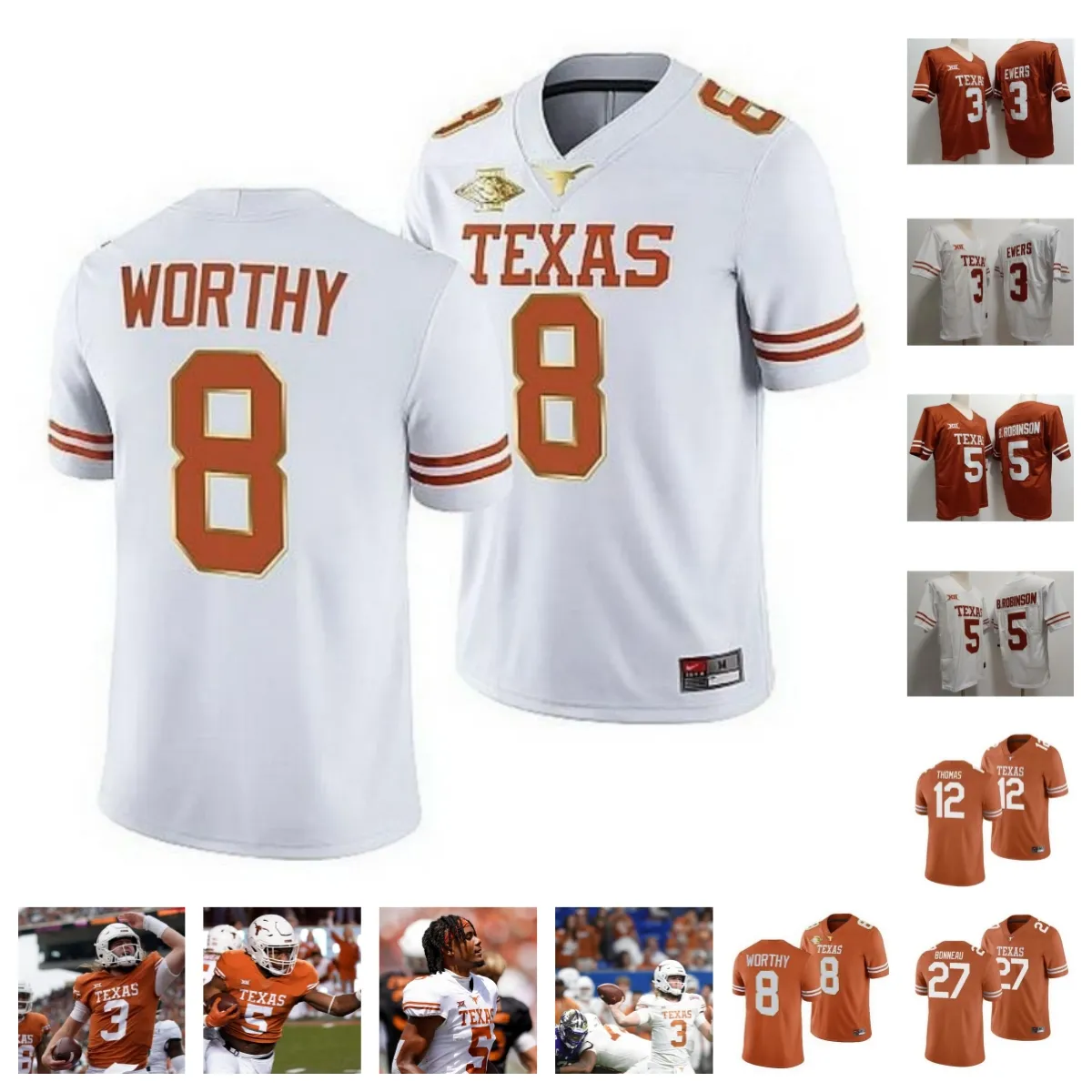 Texas Longhorns Football Jersey - Show Your Support! Wisner, Walton III ...