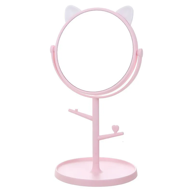 Compact Mirrors DSHOU137 Pink Cat Ear Mirror Table Desktop Countertop ...