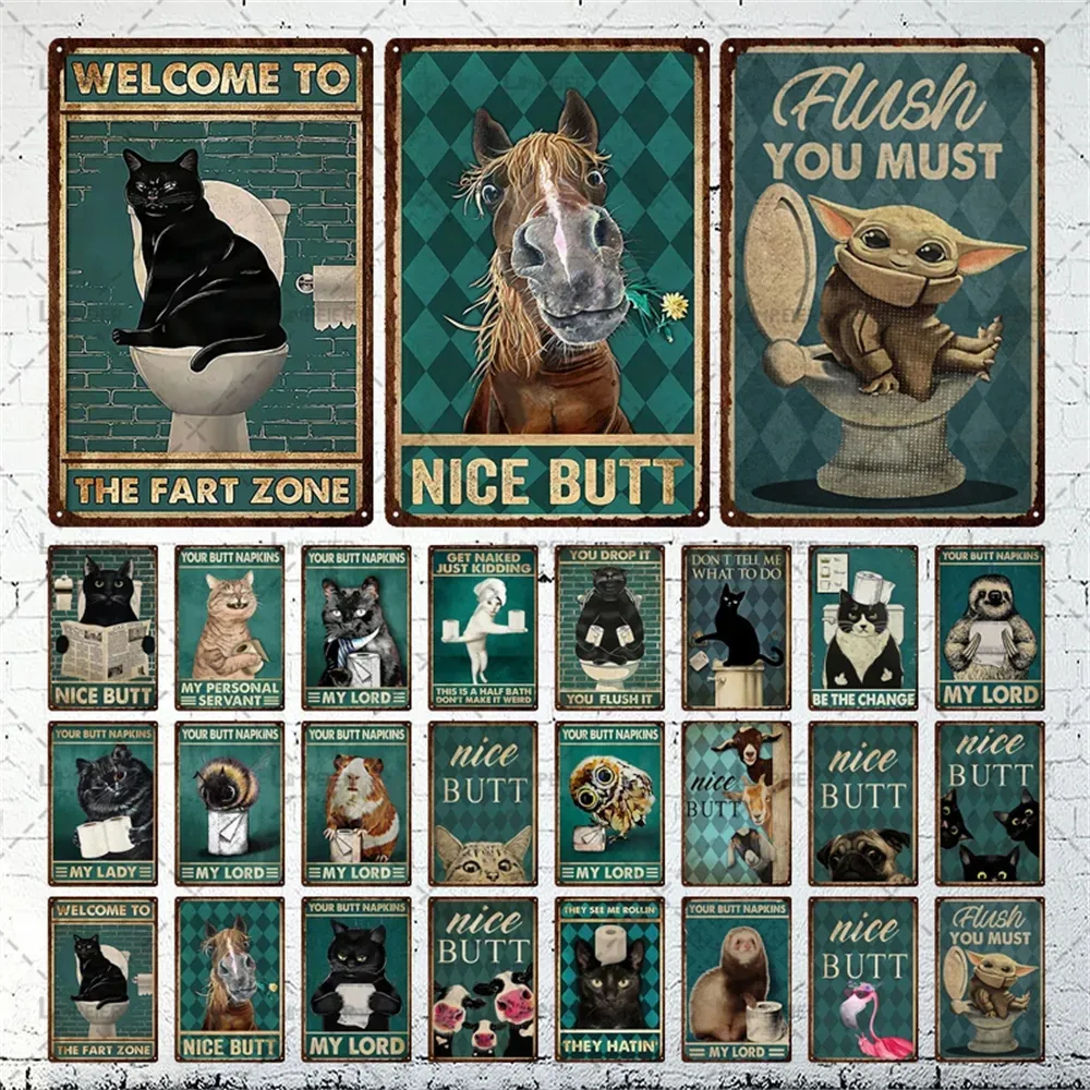Bathroom Signage: Humorous Metal Tin Sign, Retro Metal Signs For ...